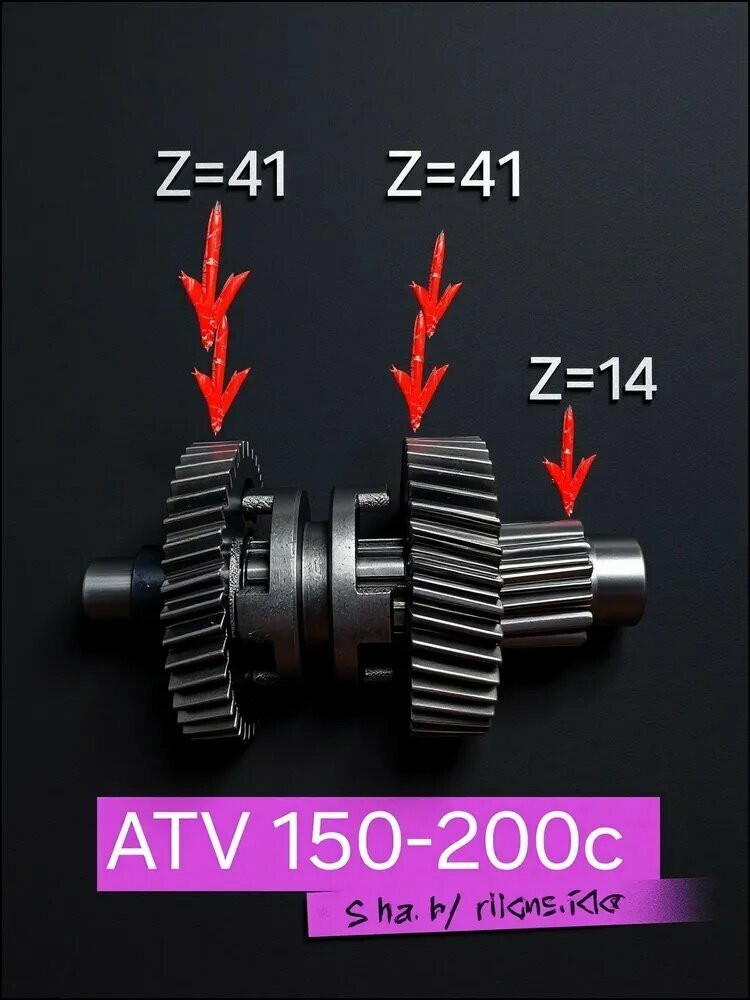 Блок шестерен ATV 150cc GY6 (1шт)