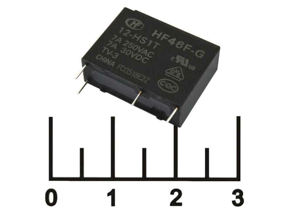 Реле =12V 7A/250V HF46F-G/12-HS1T