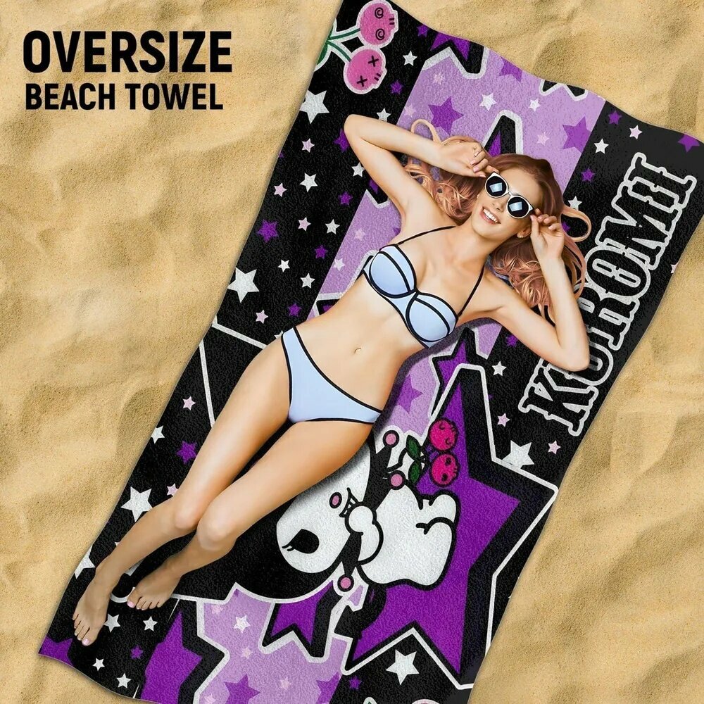 Полотенце для ванной, Микрофибра, 80x130 см, разноцветный