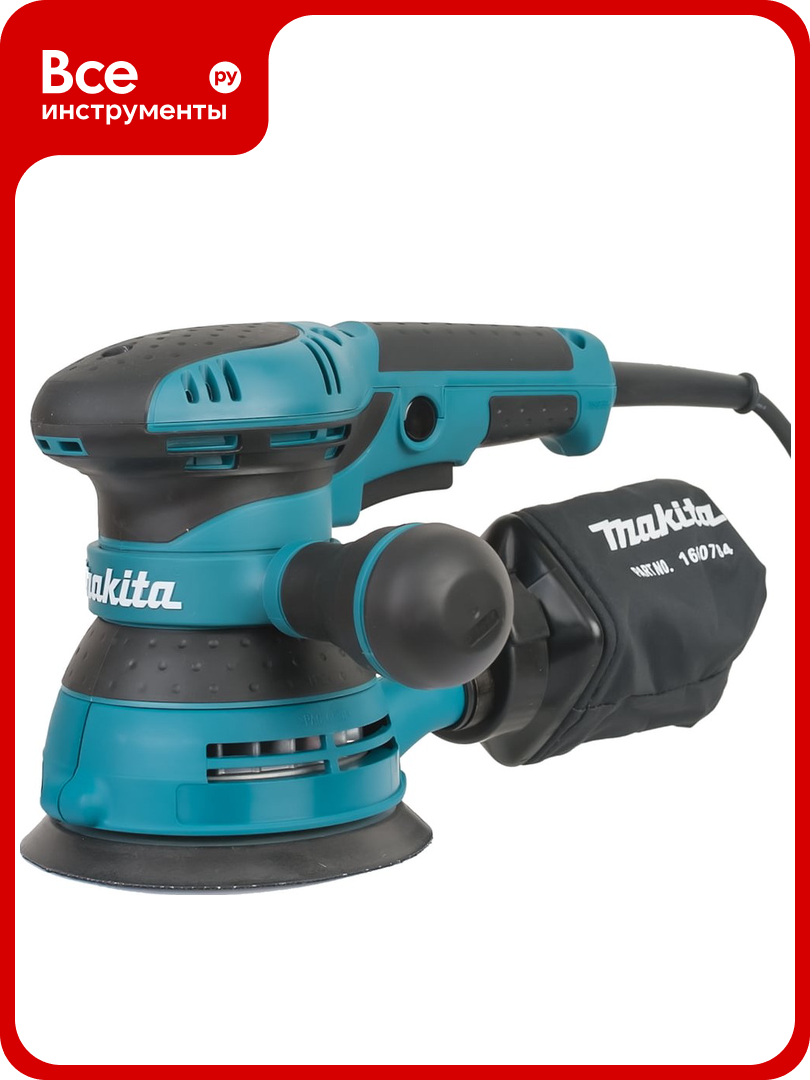 Эксцентриковая шлифмашина Makita BO5041K, для шлифовки поверхностей дерева металла, деревянный