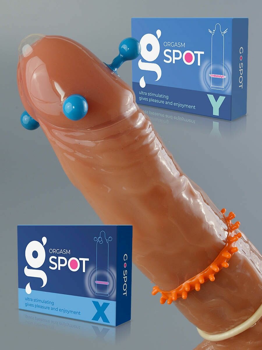 Презервативы Насадки на член с шипами и шариками, стимулирующие точку G 2 шт.