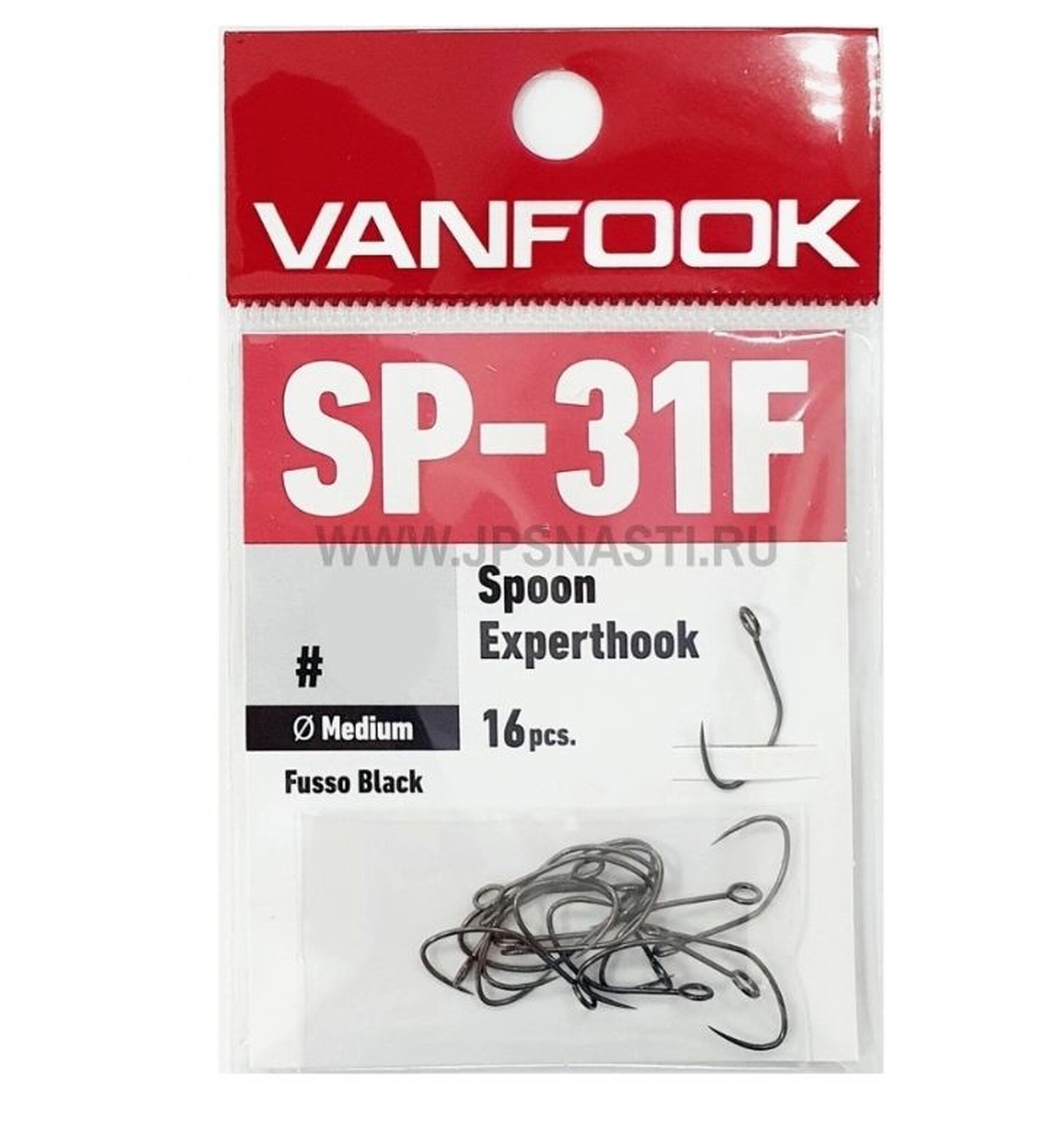 Одинарные крючки для рыбалки Vanfook SP-31F, Fusso Black, #5 / Японские крючки ВанФук