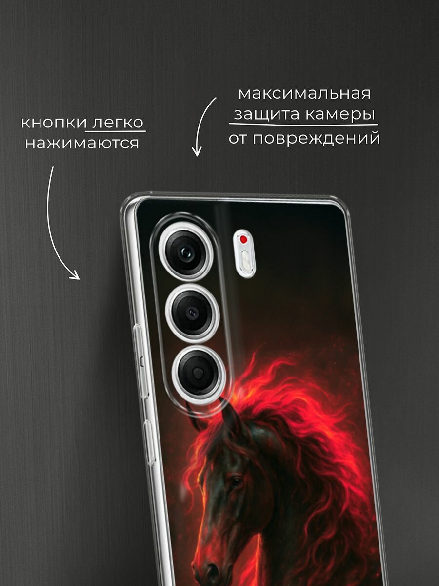 Чехол на Tecno Camon 40 Pro 5G / Текно Камон 40 Про 5G с принтом Конь и грива — фото 1