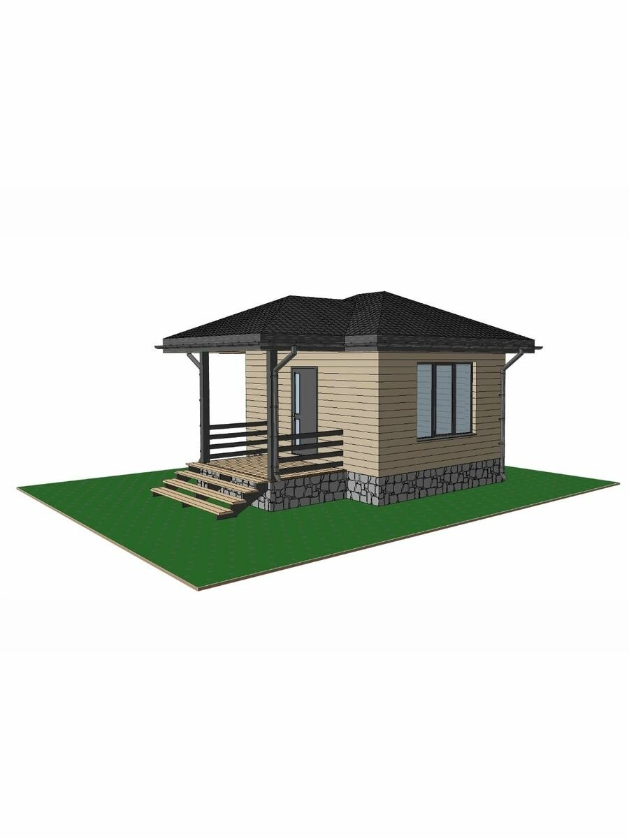 Проект дома ИЖК 26м2 1 этаж, каркасный, формат QR-код от Domsipstroy