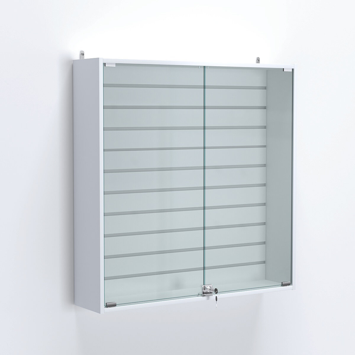 Витрина настенная №204-1Б закрытая с экономпанелью, Белый. Производство товара - компания ТОБ.