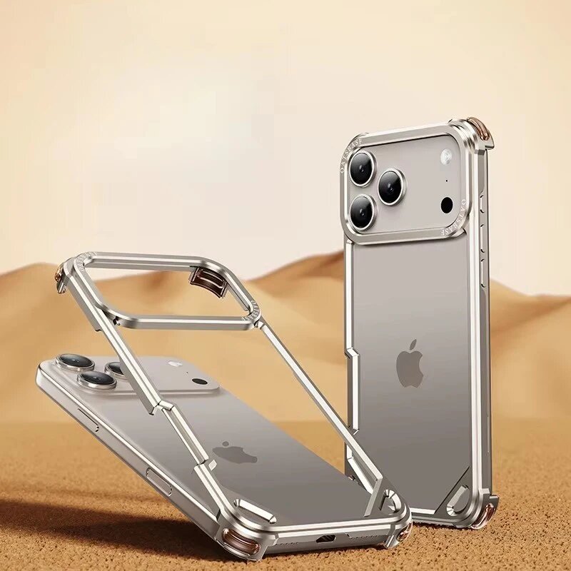 Для iPhone 17 16 15 Pro Max 17Air Авиационная рамка из алюминиевого Titanium, For iPhone 17 ProMax