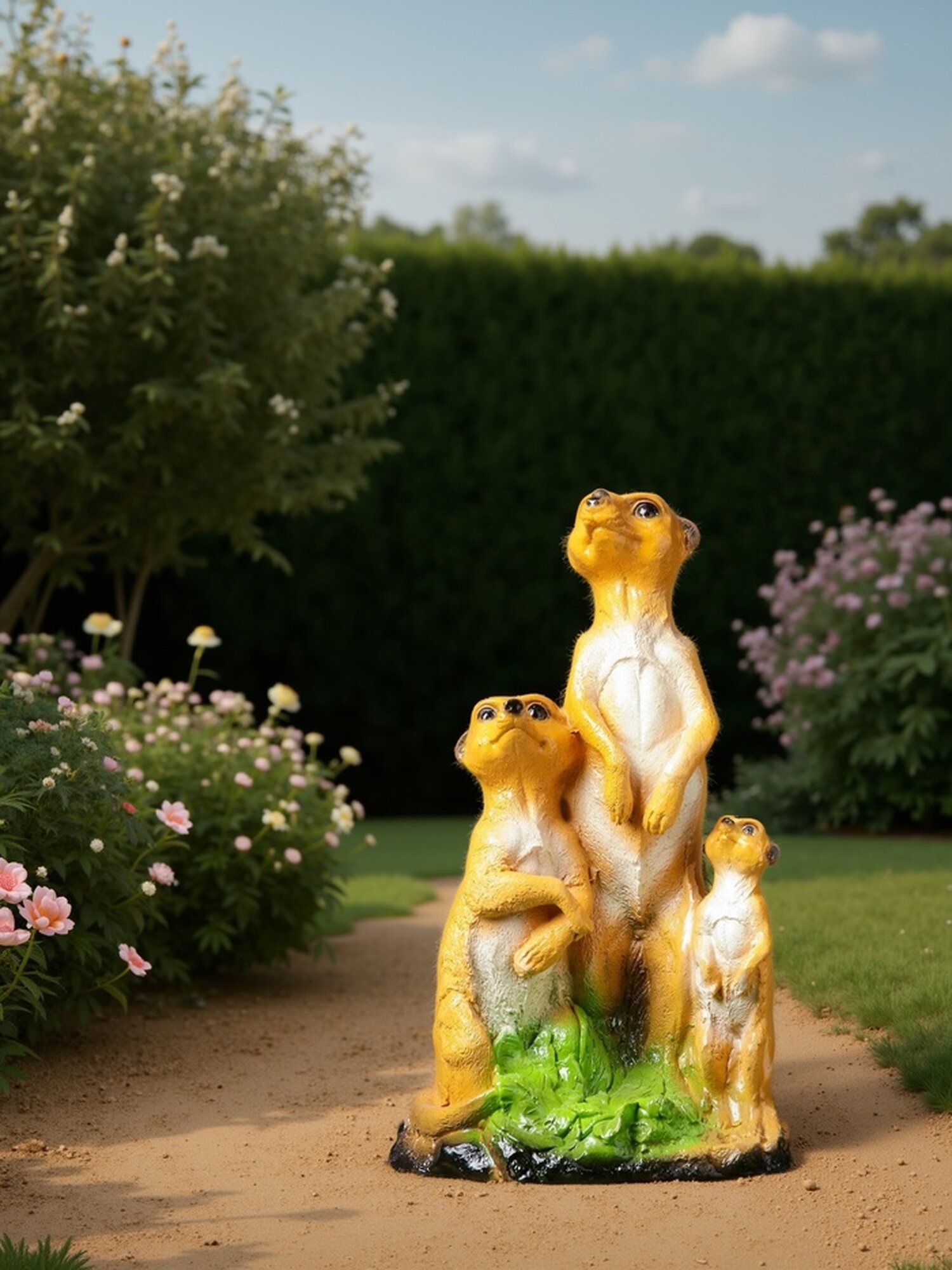 Садовая фигура Хорошие сувениры "Суррикаты", 40 х 22 см, желтый