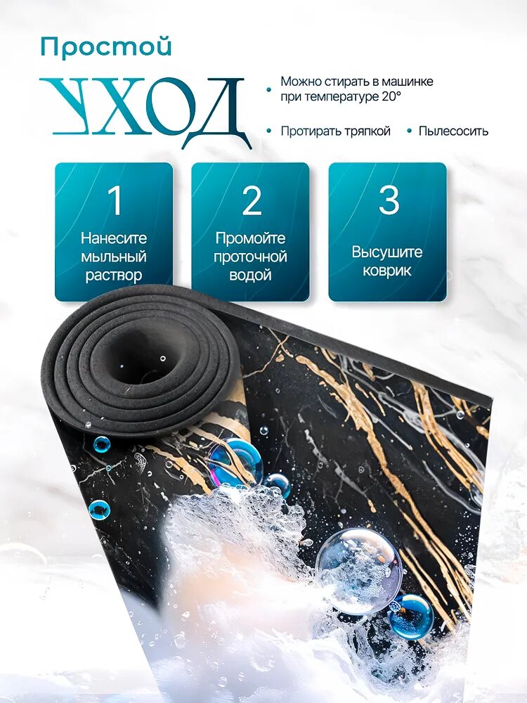 Коврик для ванной 60x80 см мрамор розовый