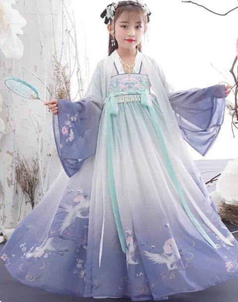 Детское платье ханьфу из полиэстера 160, D1