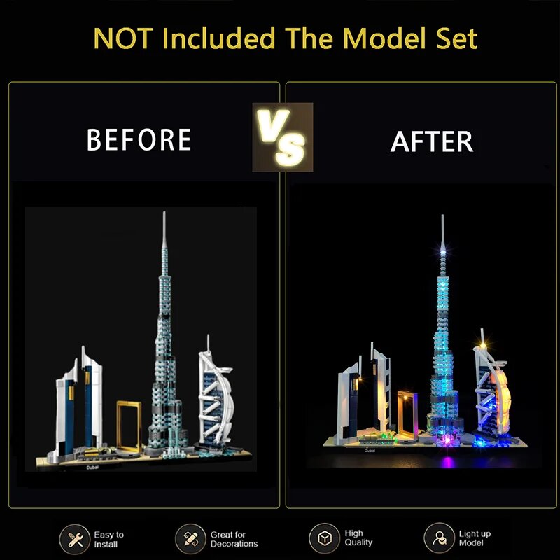 LYBMTWF LED подсветка для Lego 21052 Architecture Dubai
