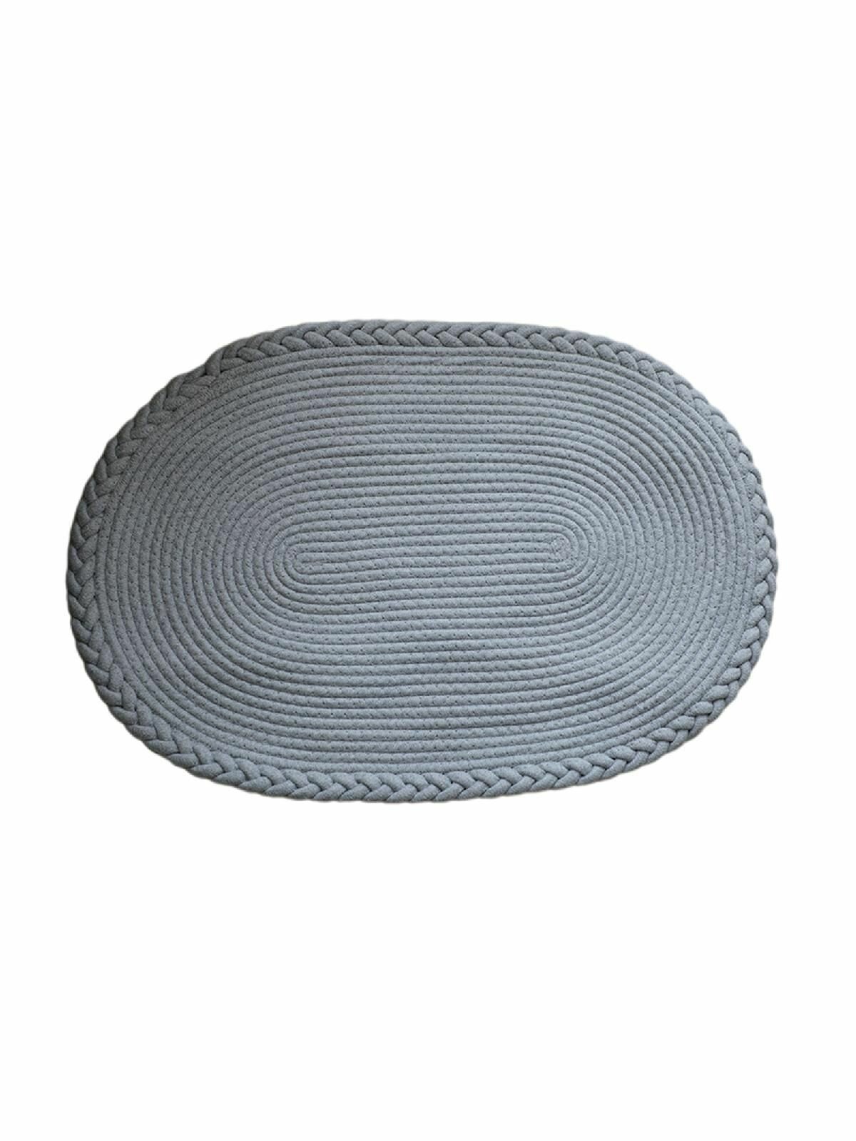 Ковры и ковровые дорожки, Тканый овальный дверной коврик-серый