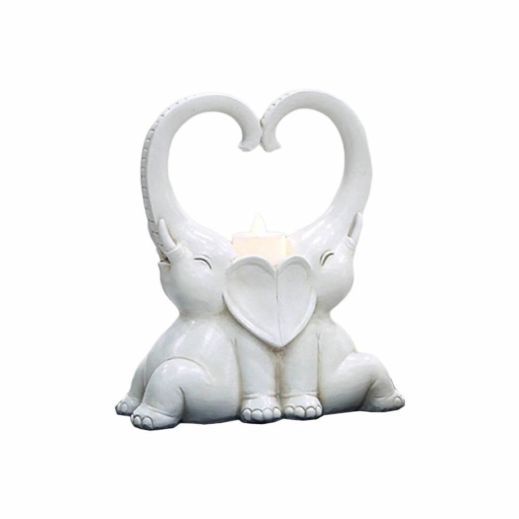 Украшение для подсвечника в виде пары слонов-белый