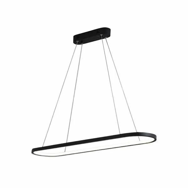Подвесной овальный светодиодный светильник 46Вт 120х26 см LED 4000К черный
