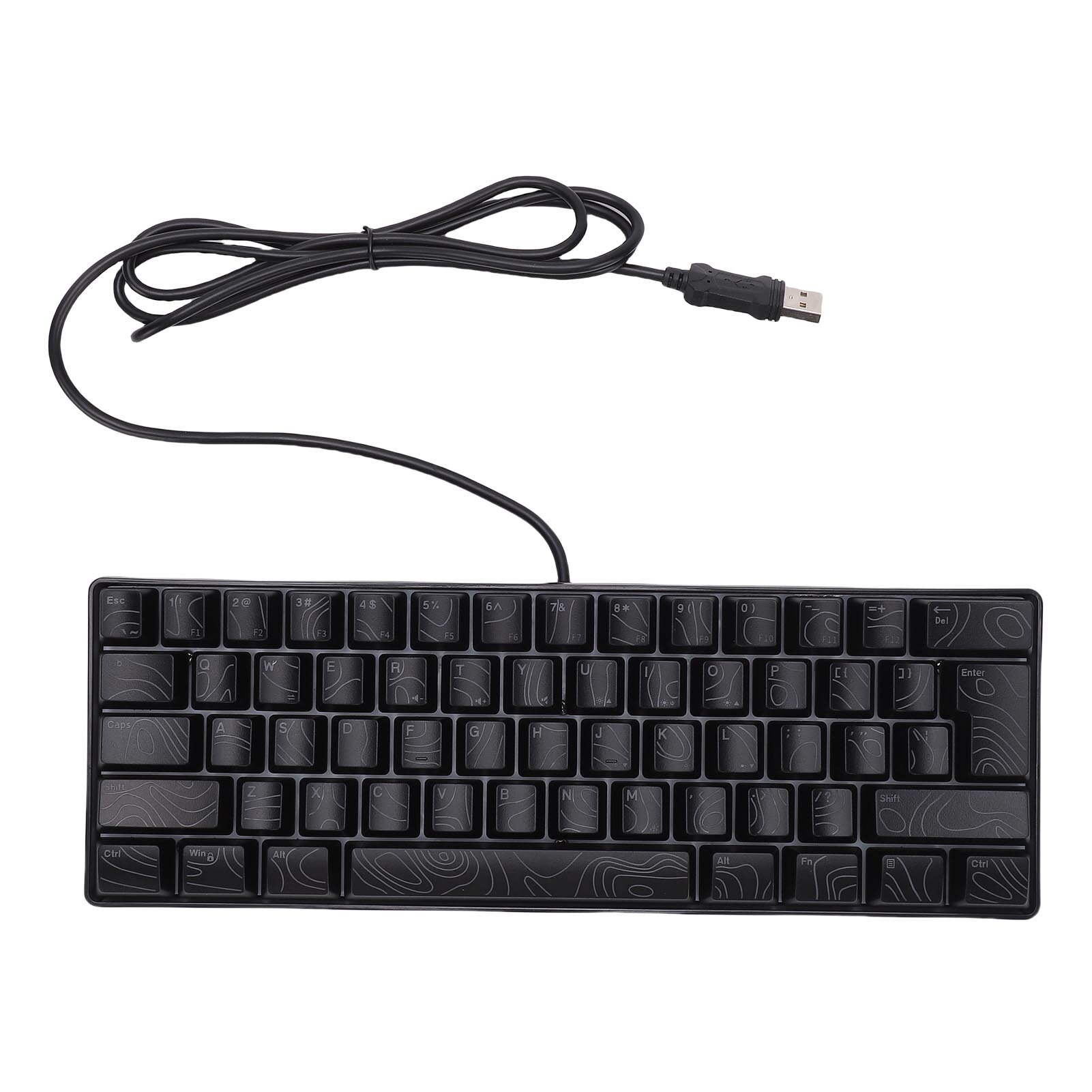Проводная usb клавиатура с rgb подсветкой, контурными колпачками, мембранная, n key rollover для работы и игр