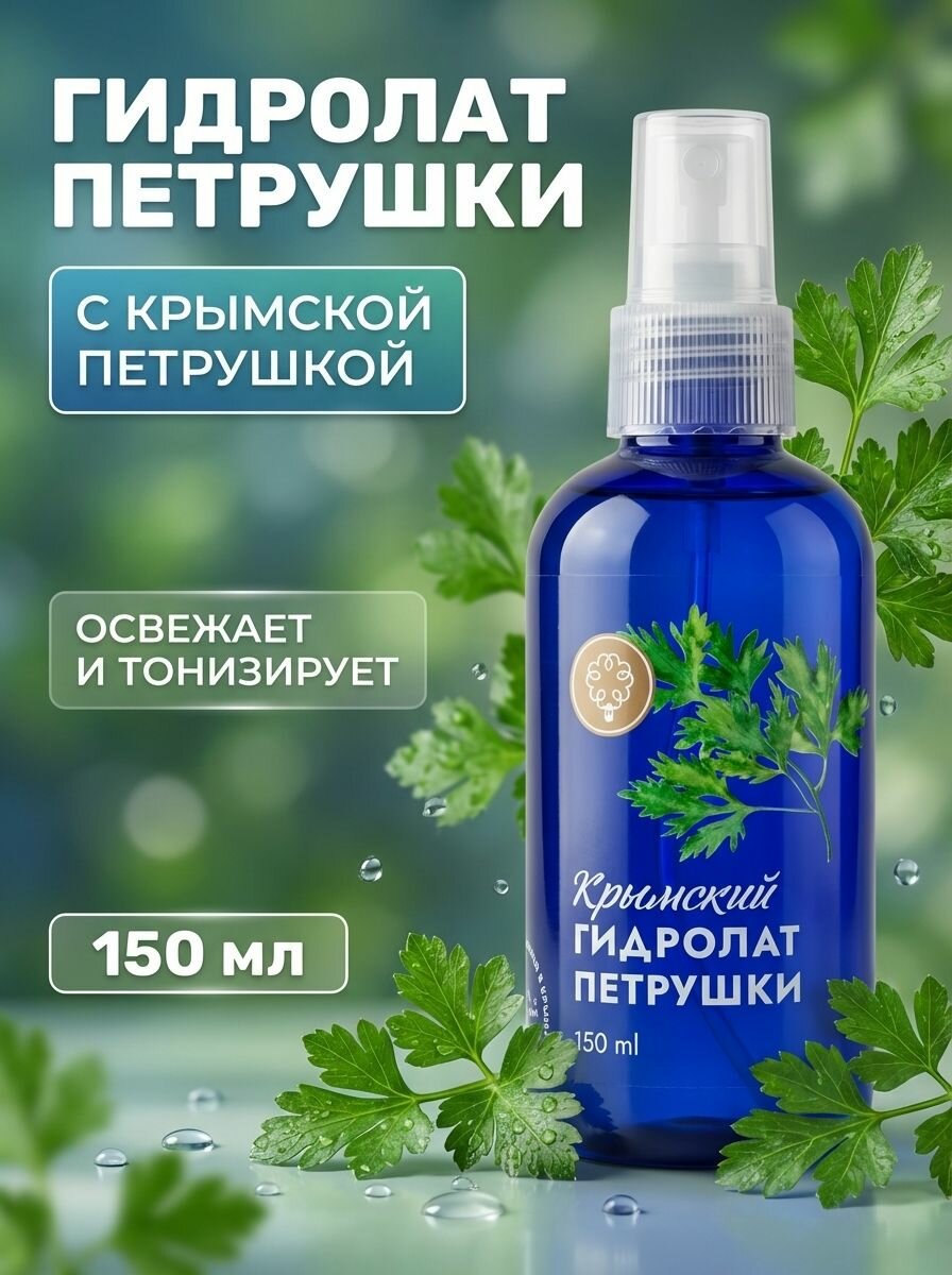 Гидролат петрушки освежающий для лица, век и волос, тонизирующий, 150 мл