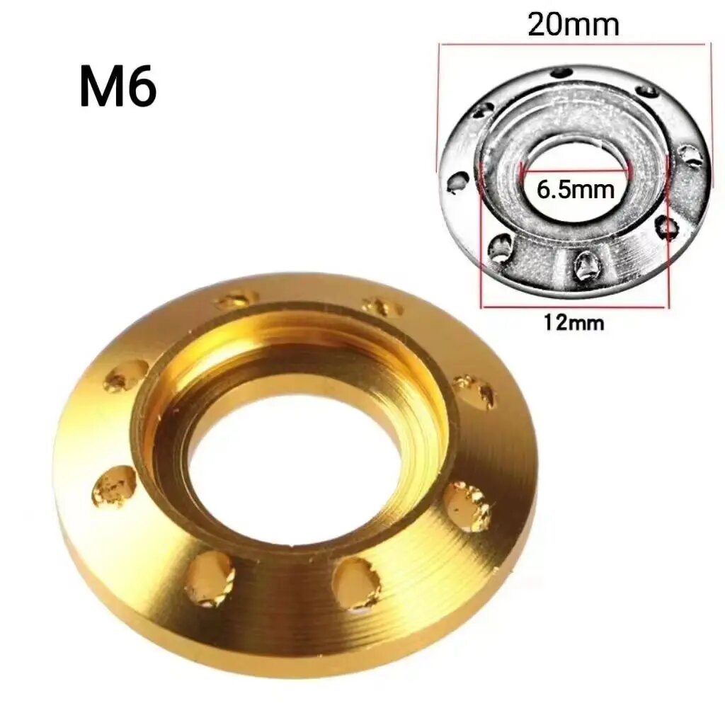 Цветной винтовой крышки из алюминиевого сплава, усиленная нескользящая модификация электронного мотоцикла, аксессуары, фланцевое крепление, прокладка, украшение M6 Gold