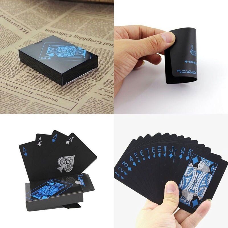 Пластиковые карты для покера premium quality waterproof magic game set, черный