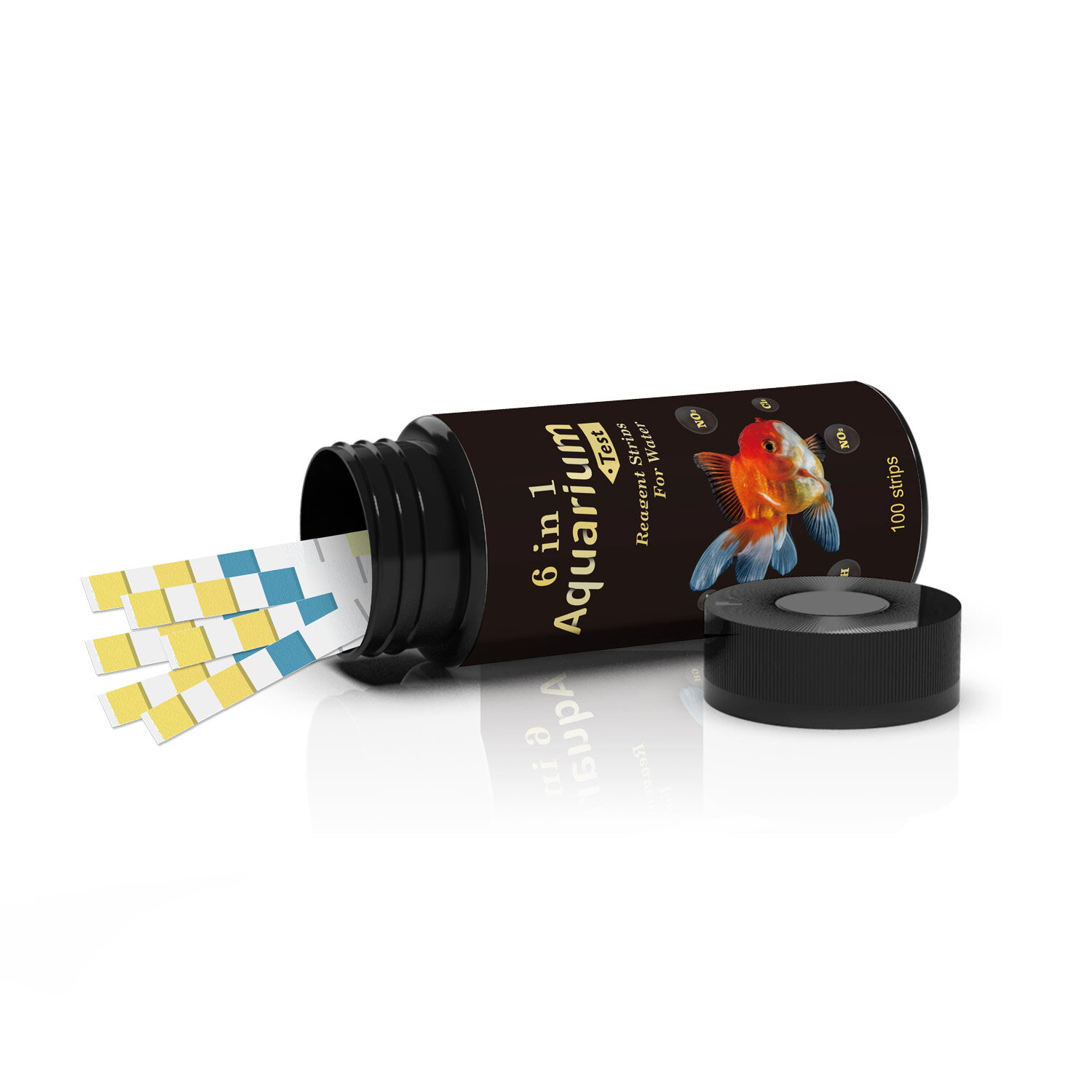 100 штук тест-полосок для проверки качества воды 6 в 1 для аквариумов и рыбных аквариумов: остаточный хлор, pH, нитрат, нитрит, карбонат, жесткость