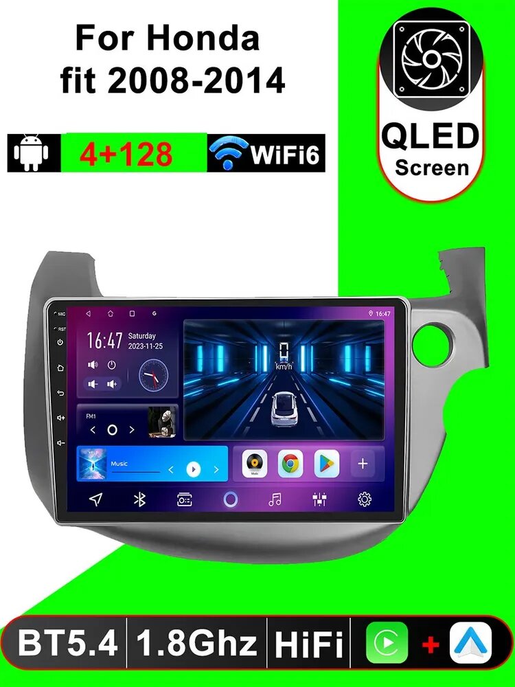 TOYOUSONIC Автомагнитола, диагональ: 10", 2 DIN, 4ГБ/128ГБ