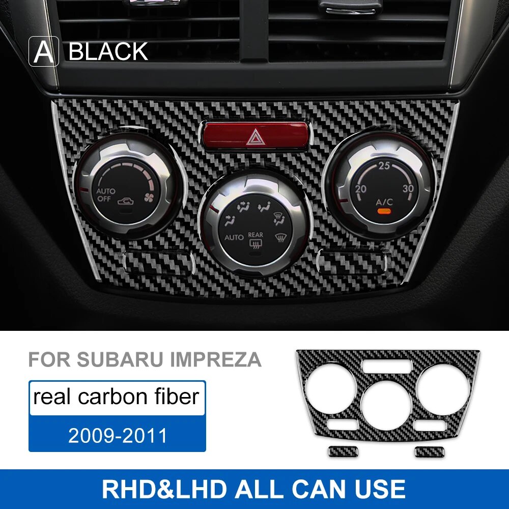 Панель управления кондиционером из углеродного волокна Black Carbon для Subaru Impreza 2009-2011