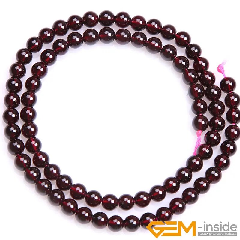 Бусины гранат бордовые круглые 5 мм GEM-inside