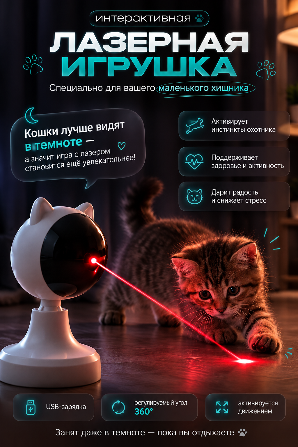 Игрушка для кошек и собак, пластик, автоматическая интерактивная