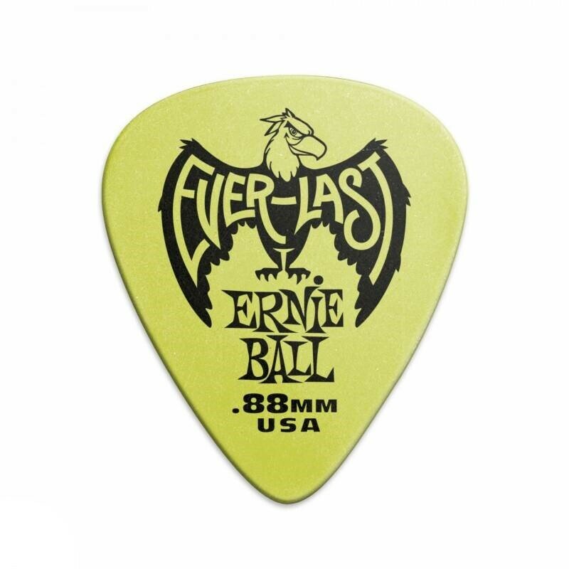 Медиаторы ERNIE BALL 9191. В упаковке 12 медиаторов 0,88 мм, зелёные, светятся при неоновом освещении