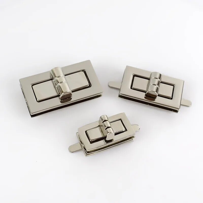Замки поворотные для сумок, 17x31mm, Silver, 2шт
