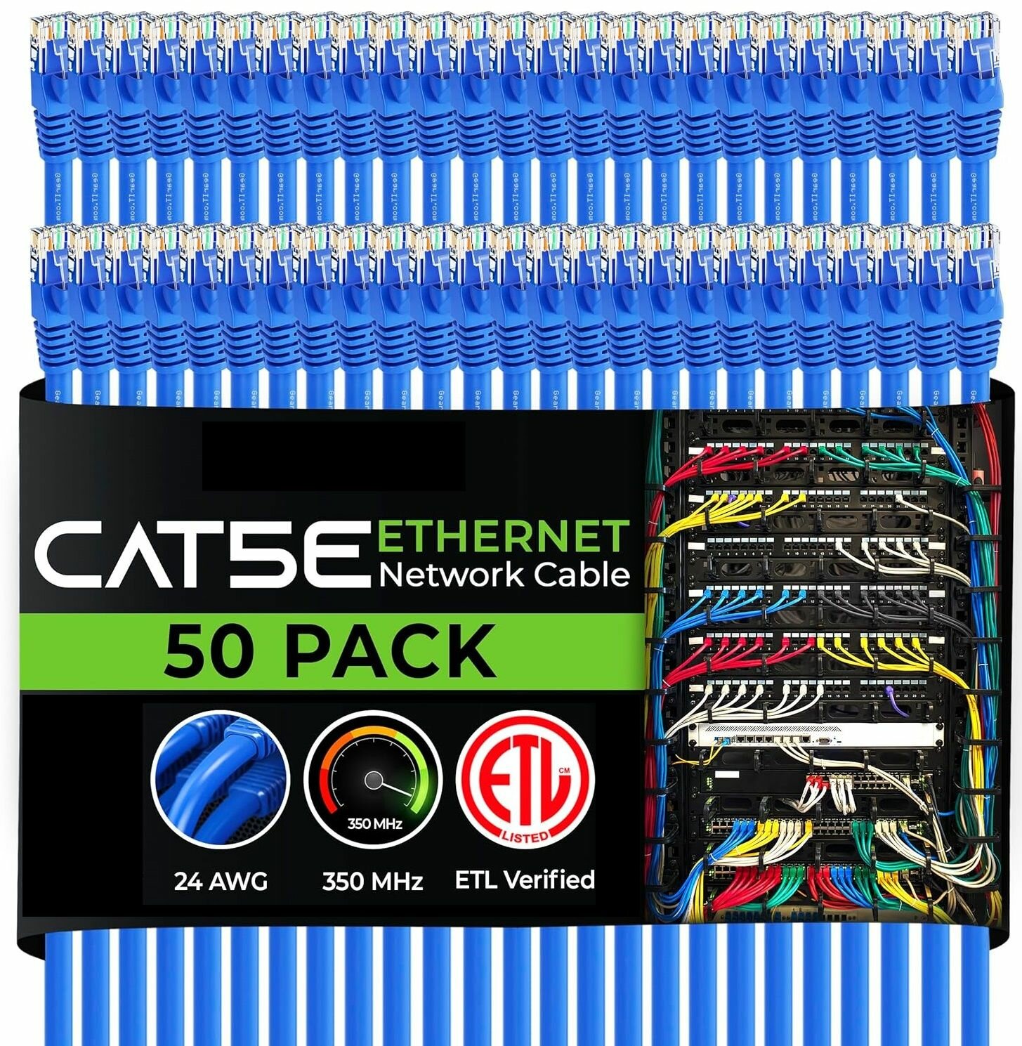 Соединительный кабель патч корд UTP Cat5e 2.5 метра синий 50 штук