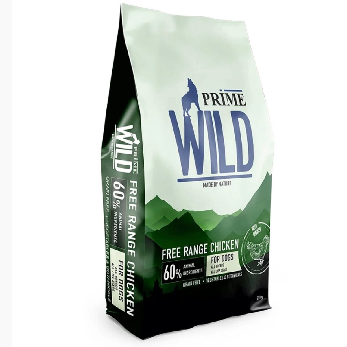 Сухой корм PRIME WILD GF FREE RANGE для щенков и собак всех пород с курицей 2кг
