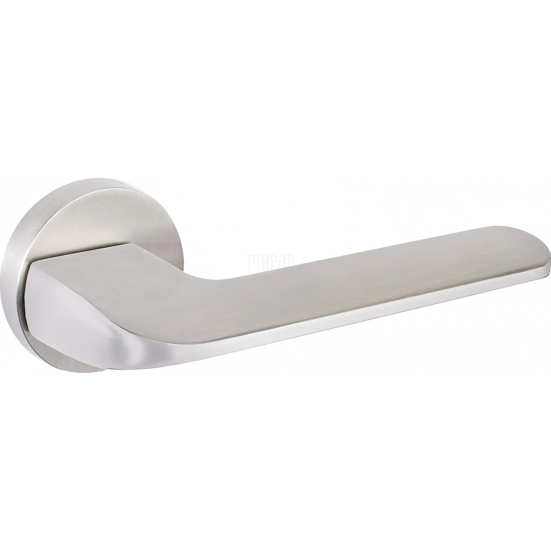 Дверные ручки Renz (Ренц) "Мерано" INDH 319-06 на круглой розетке никель супер матовый