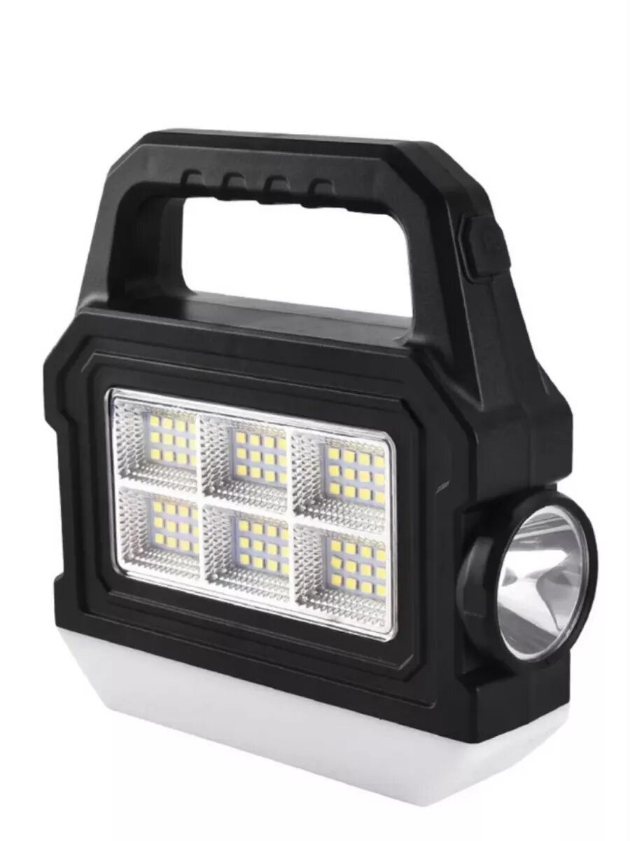 Фонарь-прожектор ручной аккумуляторный с солнечной батареей и usb разъемом