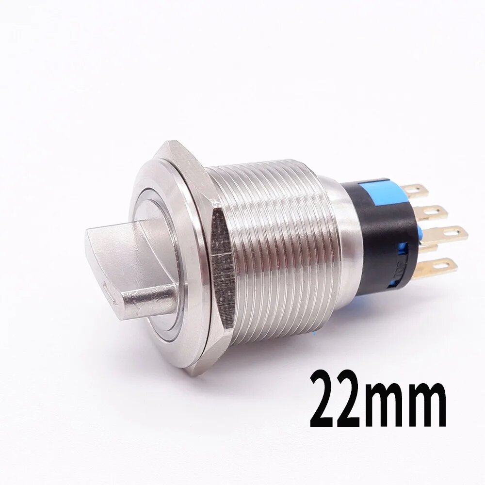 Металлический поворотный переключатель PRONCH 16/19/22 мм 2/3 положения