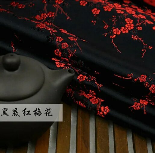 Красная сливовая парчовая ткань 75*50 см Красный, D