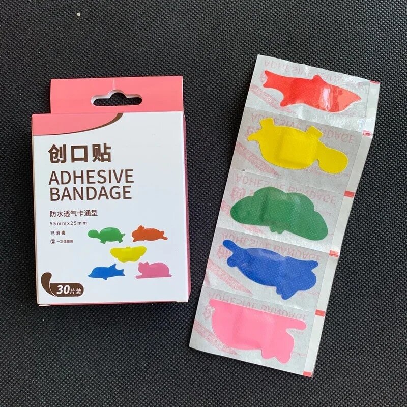 Детские дышащие пластыри с рисунками 30 шт.