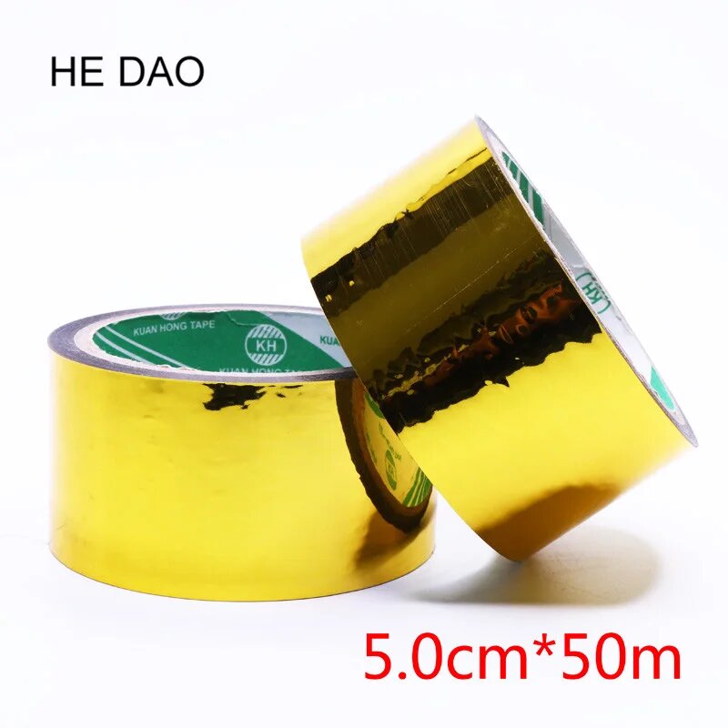 Золотая фольгированная канцелярская лента 5.0cm