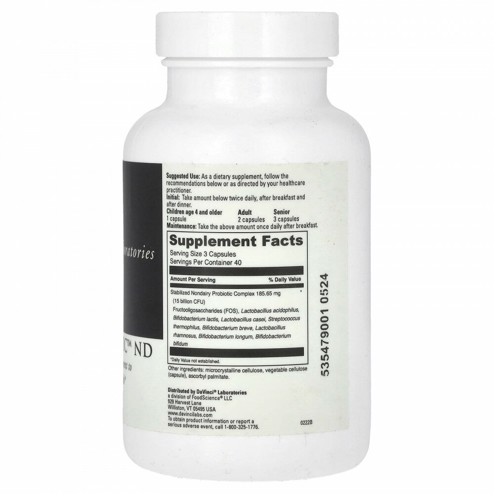 DaVinci Laboratories, Mega Probiotic™ ND, 120 капсул — фото 1