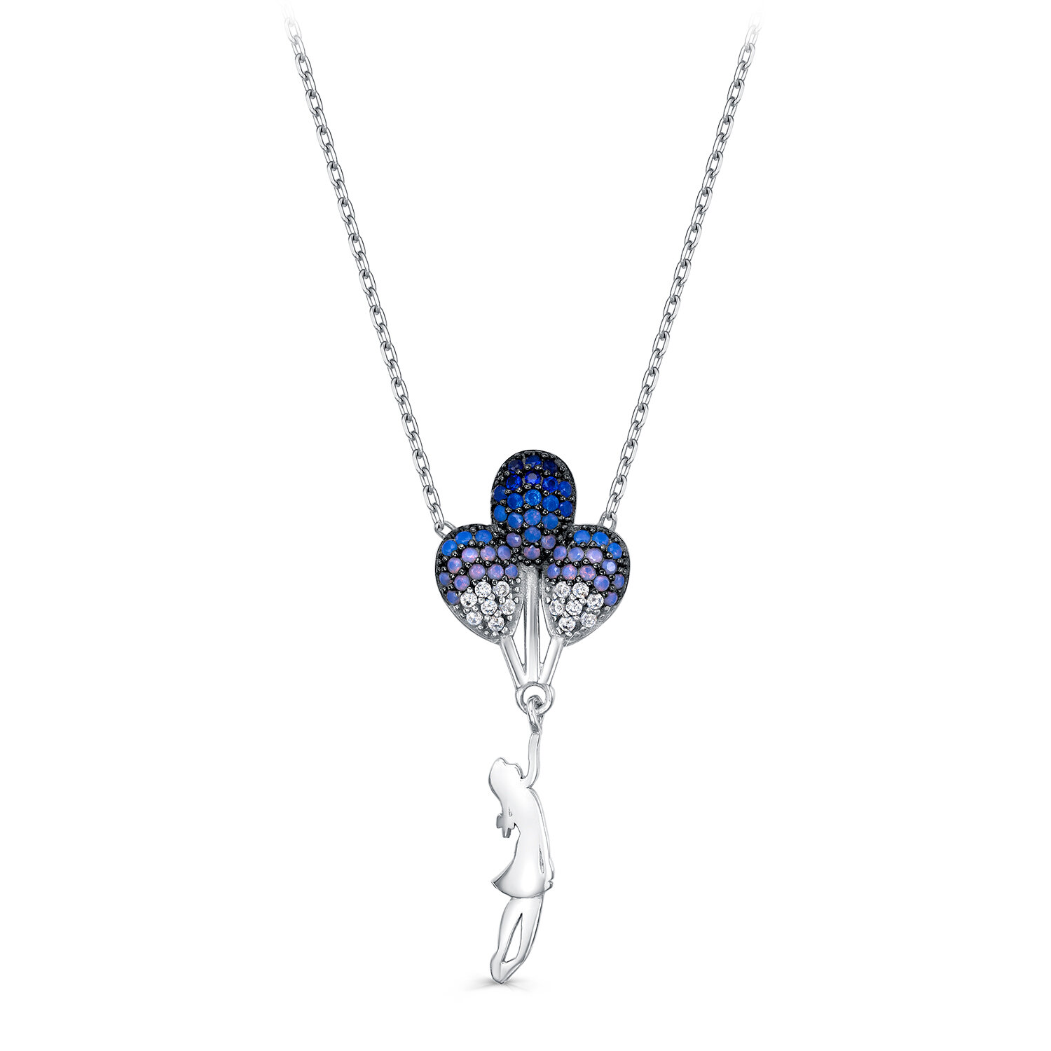 Колье, серебро, 925 проба, родирование, фианит