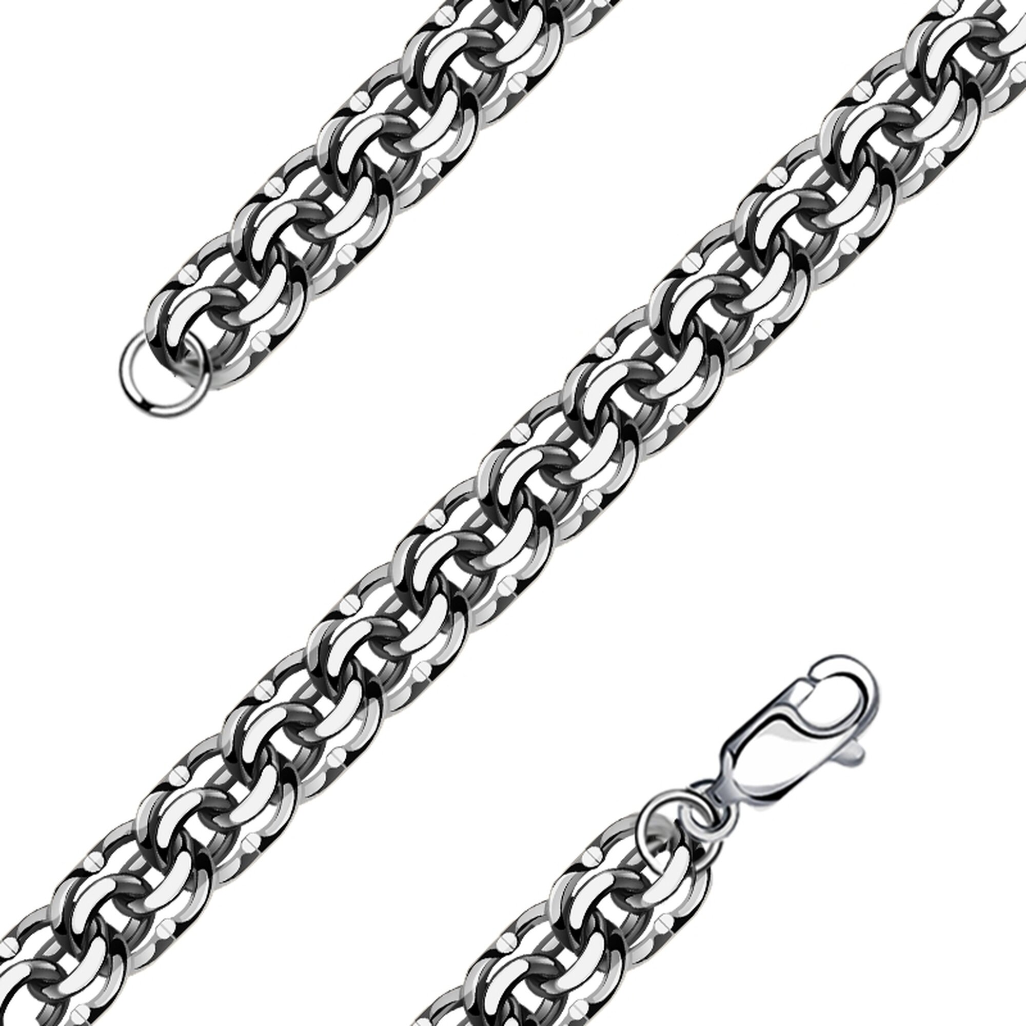 Браслет, серебро, 925 проба, чернение