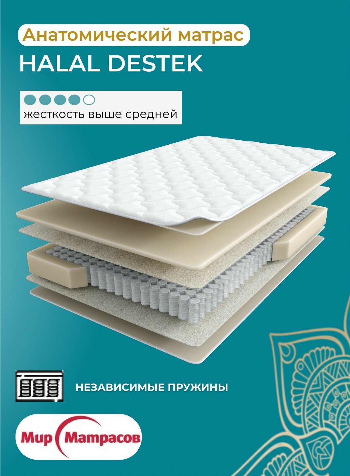 Матрас Мир Матрасов 200*140 Halal Destek, жесткость выше средней