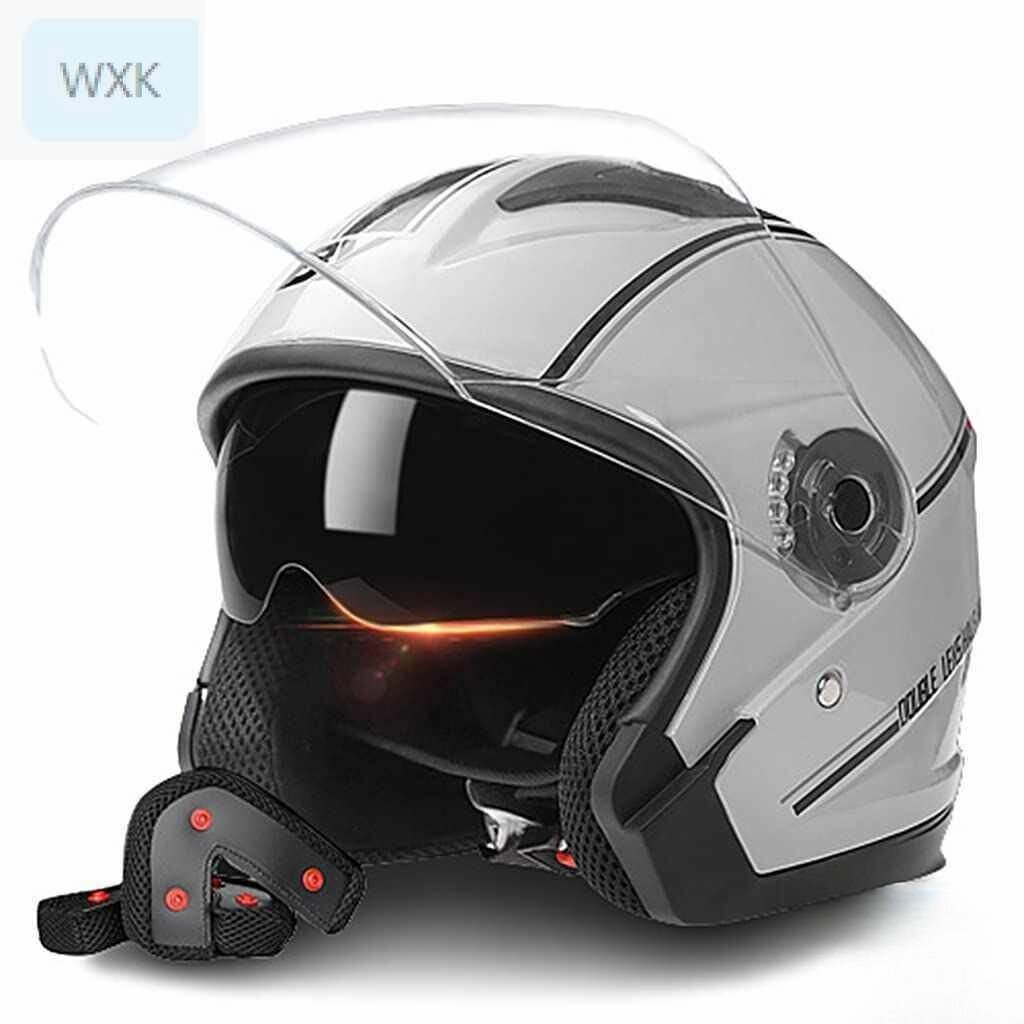 Мотошлем DOT (FMVSS-218) с ABS-корпусом и двойной линзой, быстрая застёжка, 1100 г — для мотоцикла, скутера, квадроцикла