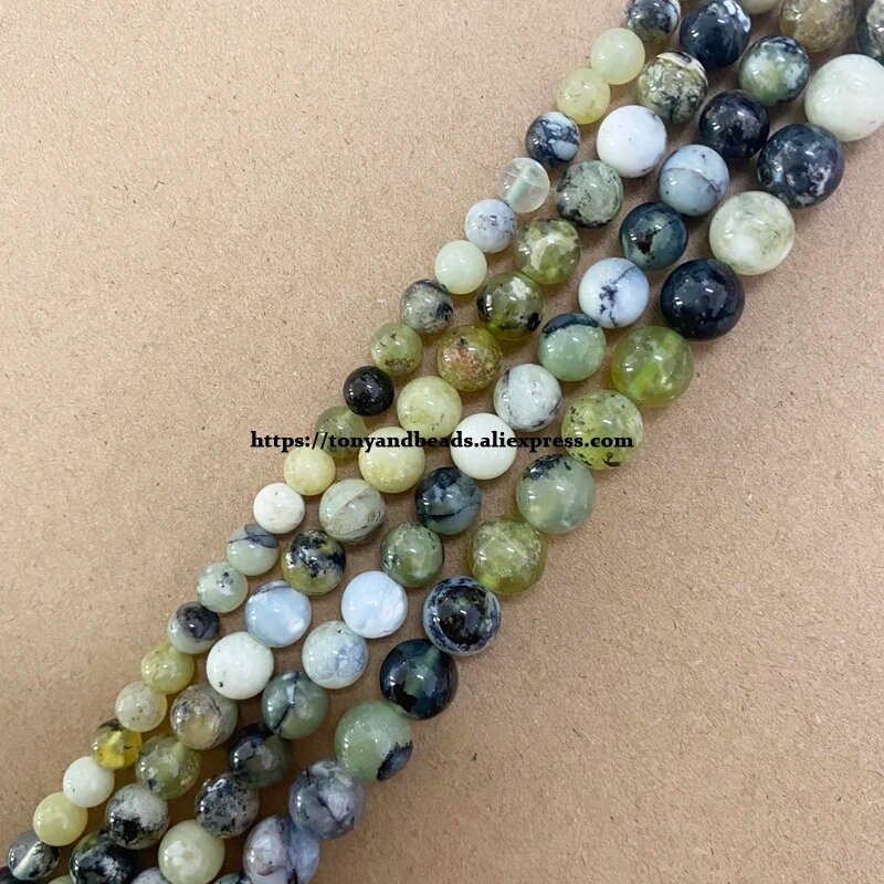 Бусины из зеленого опала, Tony and Beads, 6-10 мм 8mm 45 to 48pcs