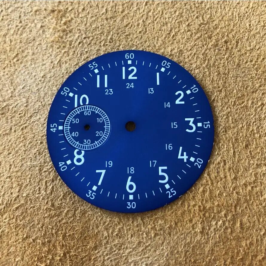 Циферблат для часов Rojozor ETA6497/ST3600 38,9 мм Синий