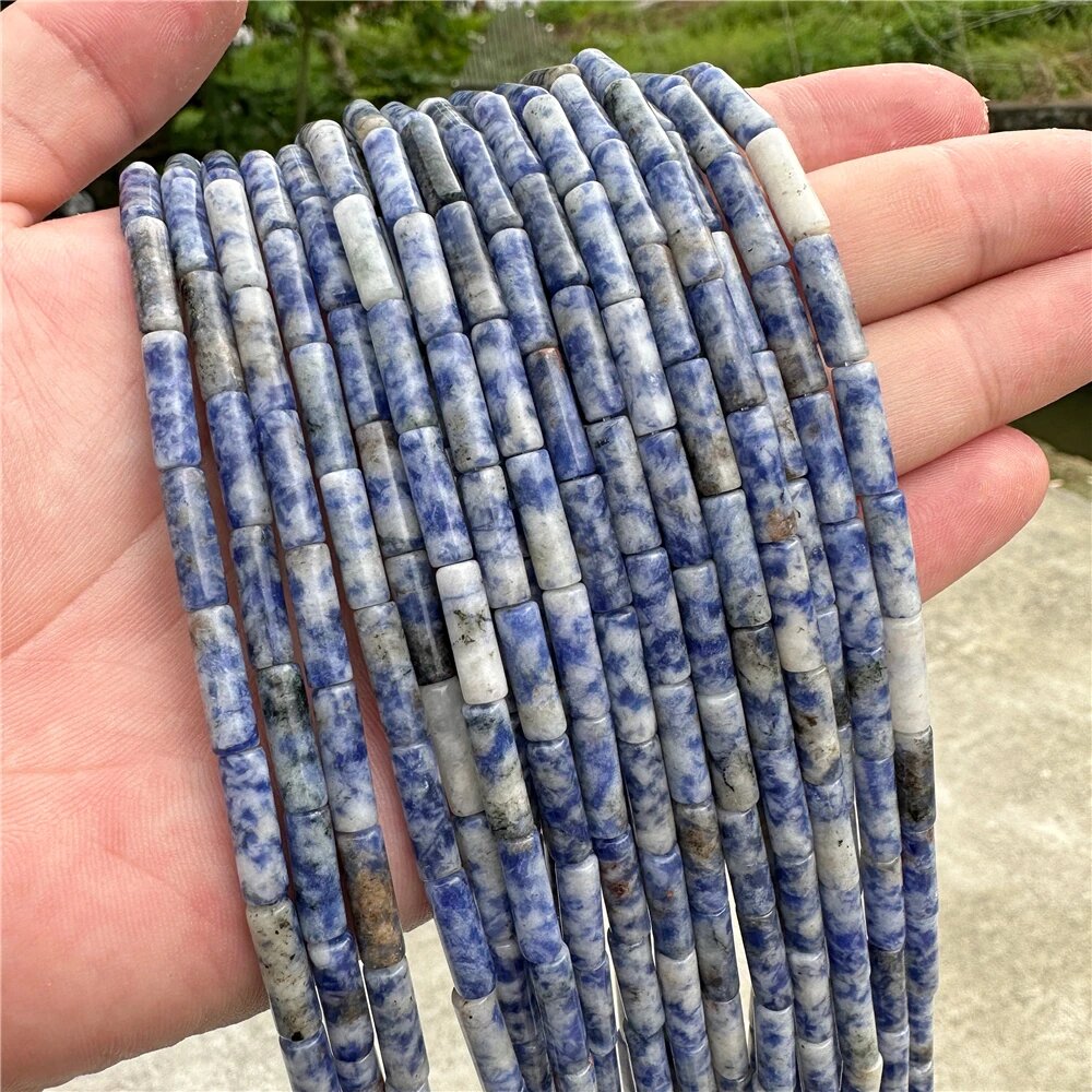 Бусины из императорской яшмы RISYF 4x13 мм Синий, 4x13mm about 28 pcs, NO.23 Sodalite