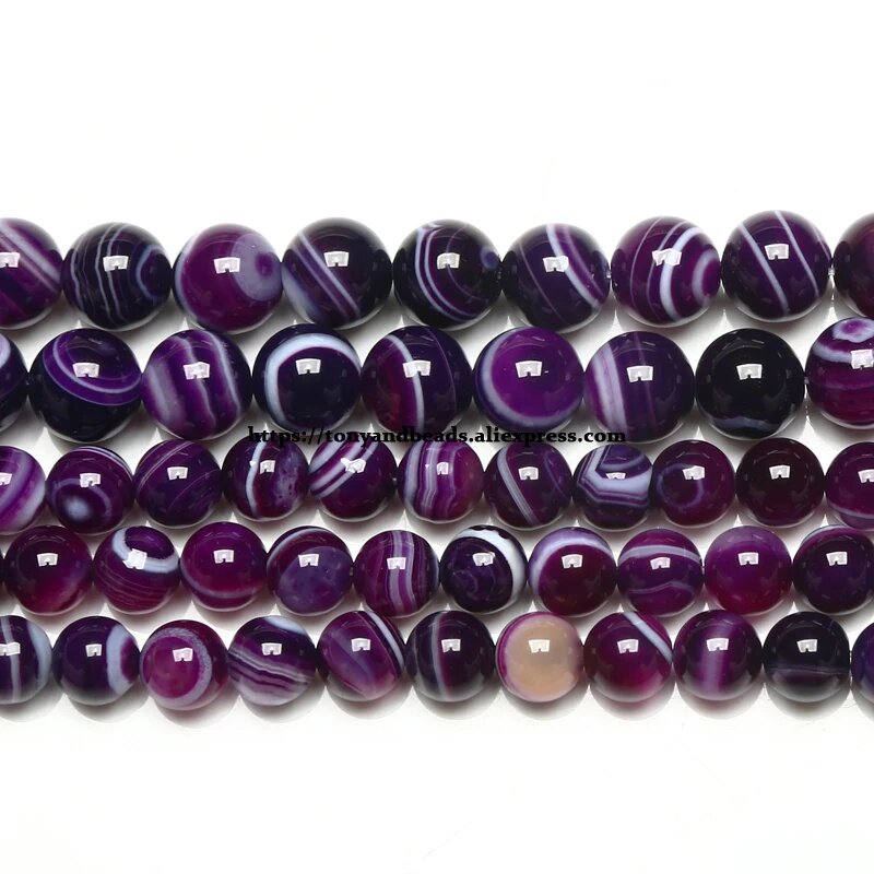 Фиолетовые бусины из сардоникса и агата Tony and Beads 6-12 мм 8mm 45 to 48pcs