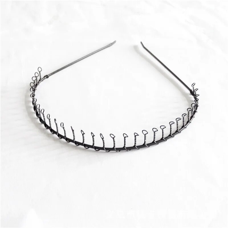 Мужской стальной ободок для волос Серебряный, style 6