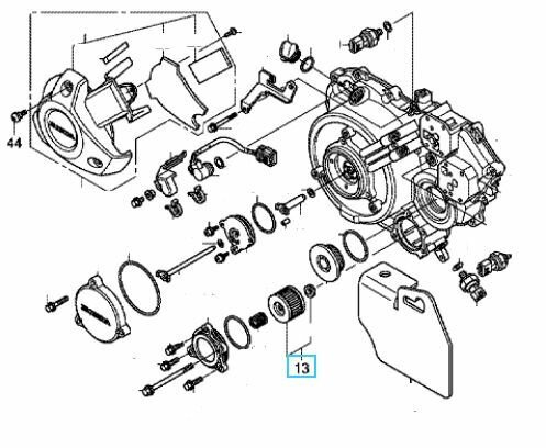 Элемент масляного фильтра для мотоцикла Honda VFR1200; Артикул Honda: 15412MGED01 (Оригинал)