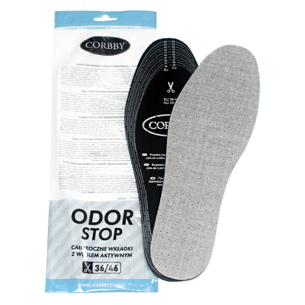 Стельки CORBBY Odor Stop, цветные, безразмерные. (Белый)