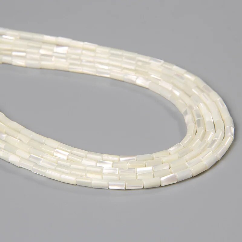 Бусины Rainagem из ракушек Белый, No.3 3x5mm