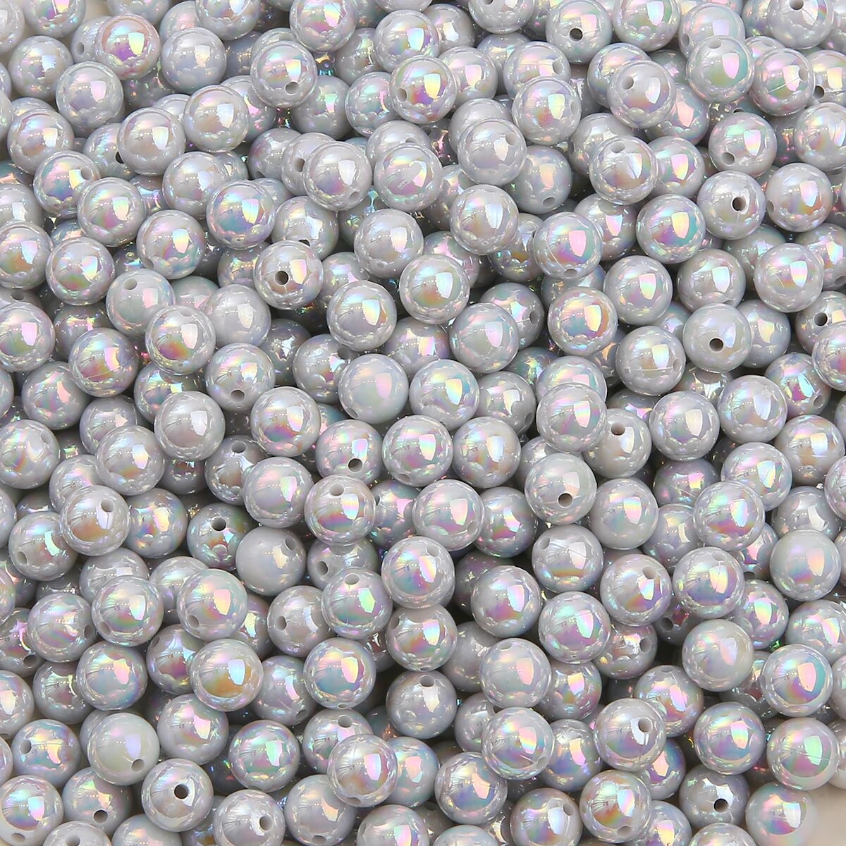 Пластиковые бусины Beadia радужные 6 мм 100 шт 8mm 50pcs, Gray